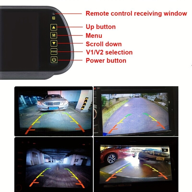 7In Car LCD Mirror Monitor Vehicle Parking Screen Auto Display for ...
