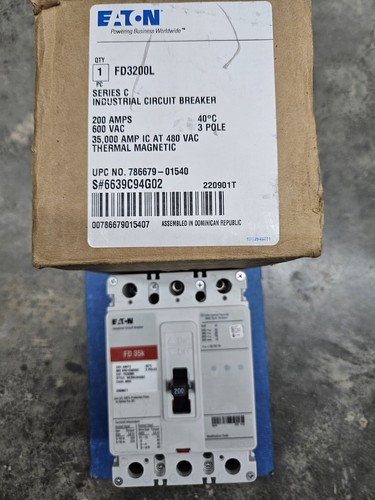Eaton FD3200L Circuit Breaker for FD35K 200A | eBay