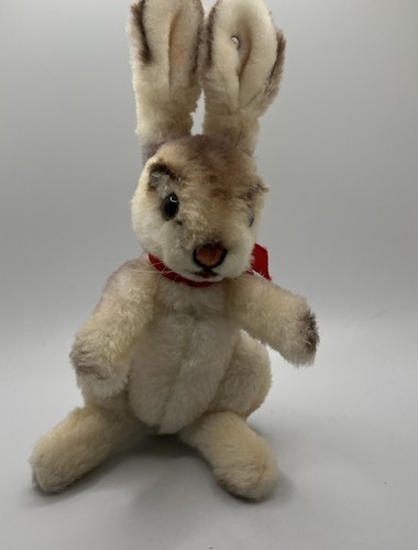 Vintage Steiff Bunny Rabbit Stuffed Animal with Ear Button And Ribbon 8 ...