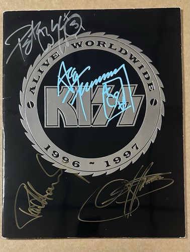 KISS Signed by All Four- 1996-1997 Alive Worldwide Tour Book Concert ...