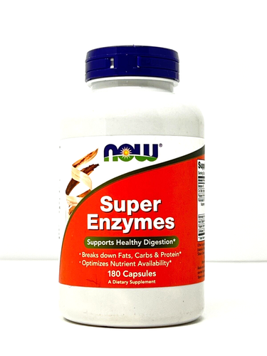 NOW FOODS Super Enzymes Digestion Dietary Supplement 180 Capsules Exp ...
