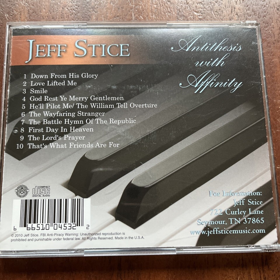 Jeff Stice Antithesis With Affinity Gospel Piano Album CD - Tested ...