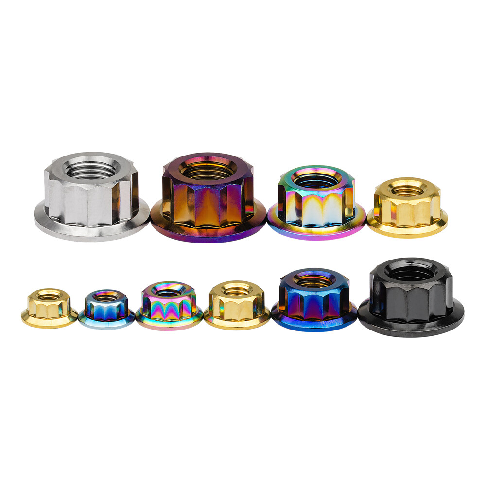 M5/M6/M8/M10/M12 Titanium Bi Hex Flange Nut 12 point Ti sprocket gr5 ...