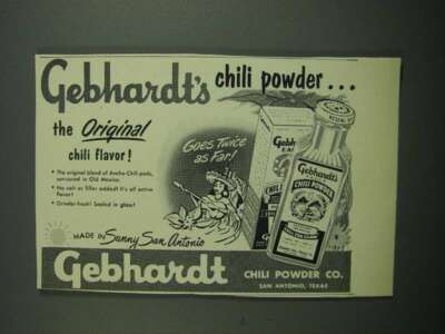 1953 Gebhardt's Chili Powder Ad - The Original Flavor | eBay