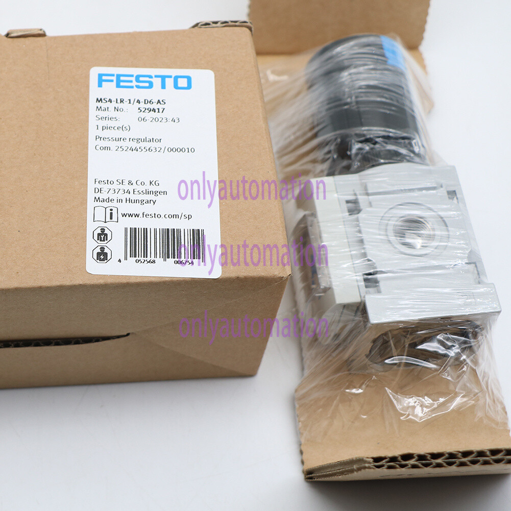 1x New FESTO MS4-LR-1/4-D6-AS 529417 Pressure Regulator MS4-LR-1 4-D6 ...