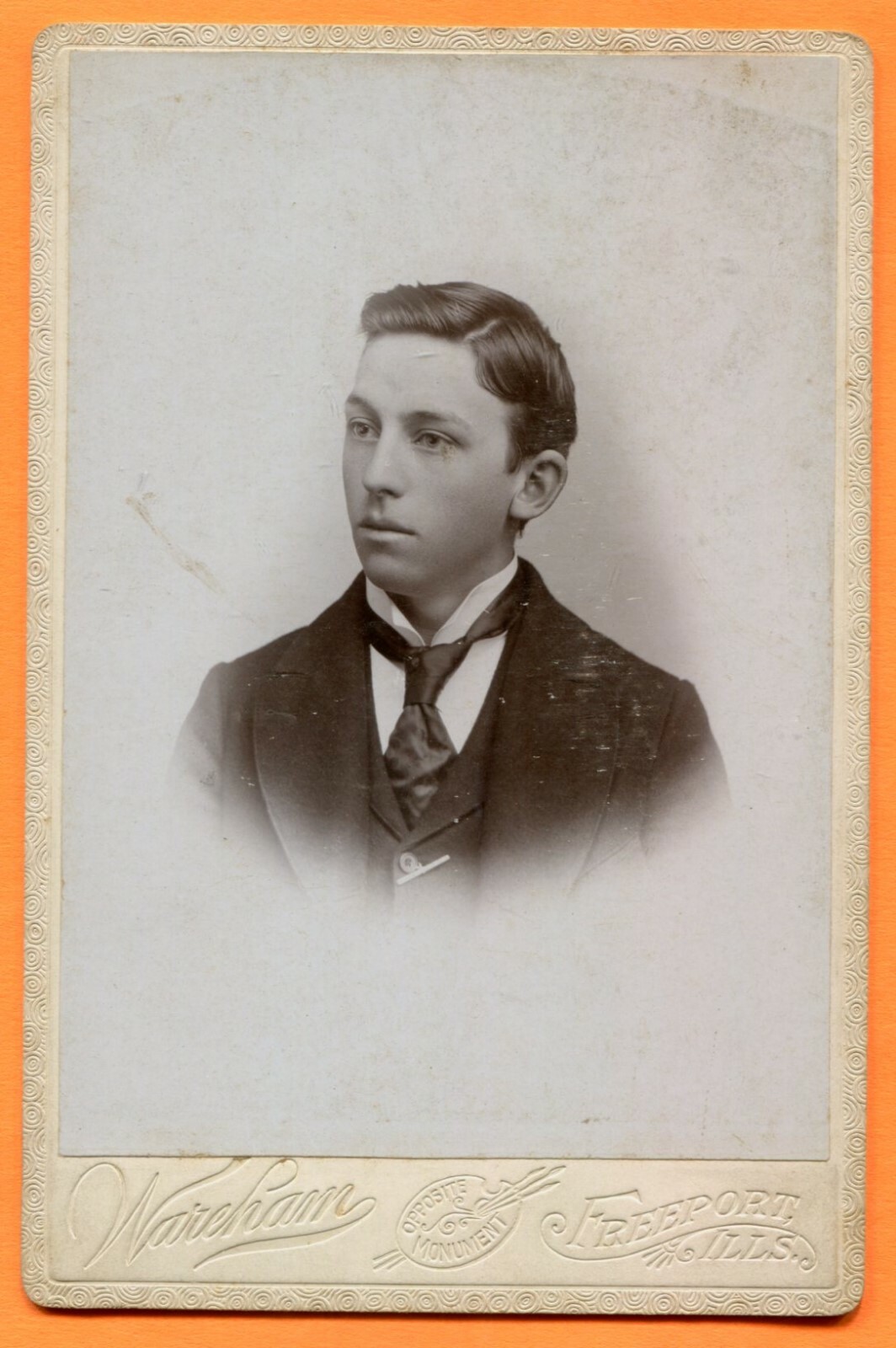 Freeport, IL, Portrait of a Young Man, by Wareham, circa 1890s | eBay