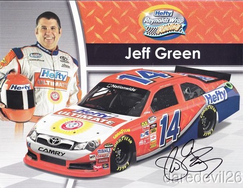2014 Jeff Green signed Hefty Ultimate Toyota Camry NASCAR Nationwide ...
