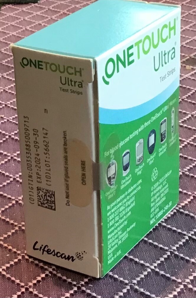 LifeScan OneTouch Ultra Diabetic Test Strips - Blue, Box of 100 exp.09/ ...