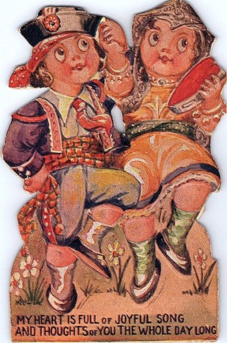 VINTAGE MY HEART IS FULL OF JOYFUL SONG & THOUGHT OF YOU POSTCARD LE ...