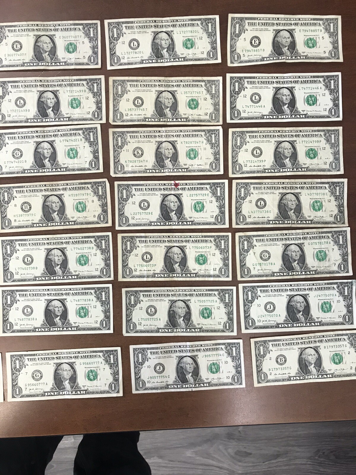 777 Fancy Notes Lucky 7's 3 of kind selling as one lot of 35 $1 dollar ...