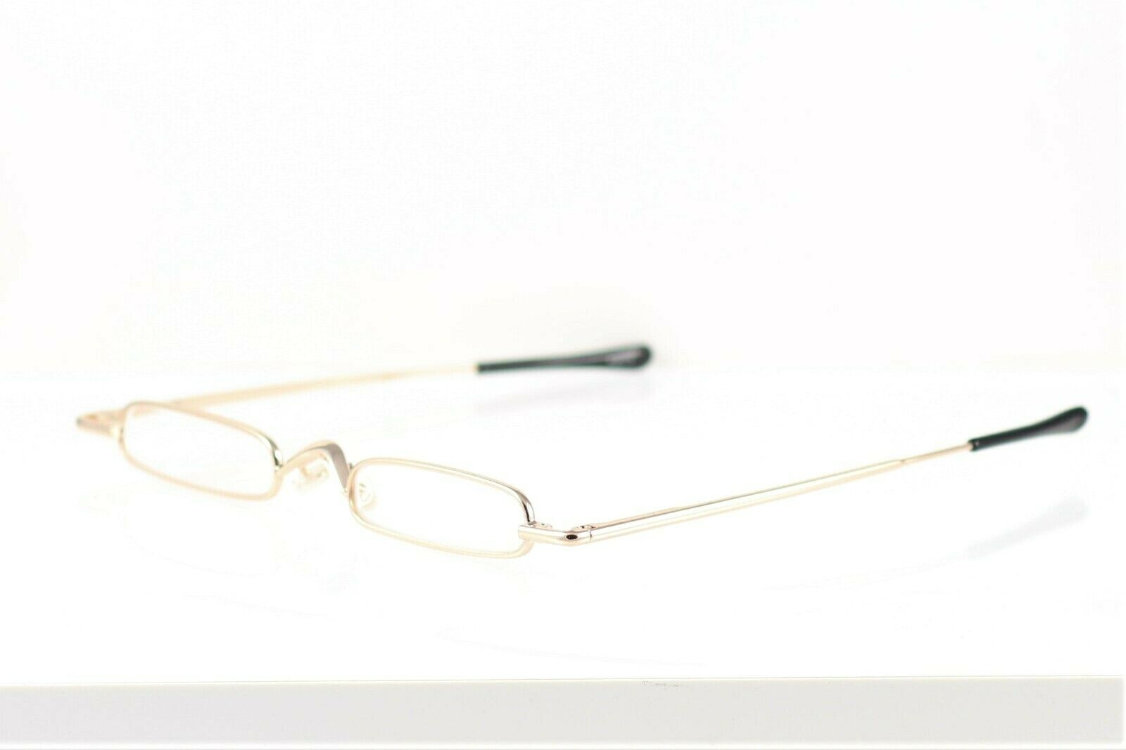 New SUPER THIN Metal Compact Gold Half Eye Readers with Hard Case Power ...