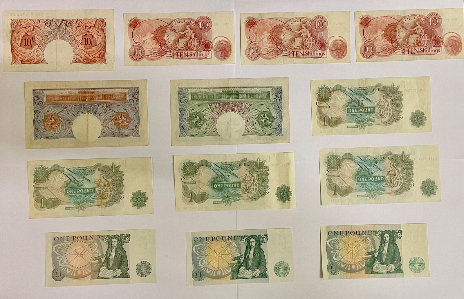 OLD BRITISH BANK NOTES 10 SHILLINGS, ONE POUND £1. CHOOSE YOUR TYPE ...
