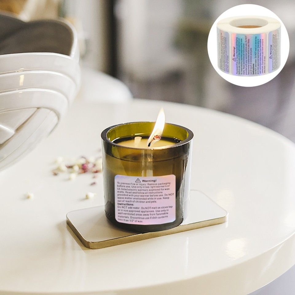 3 Rolls of Wax Melt Warning Labels Candle Warning Stickers Candle ...