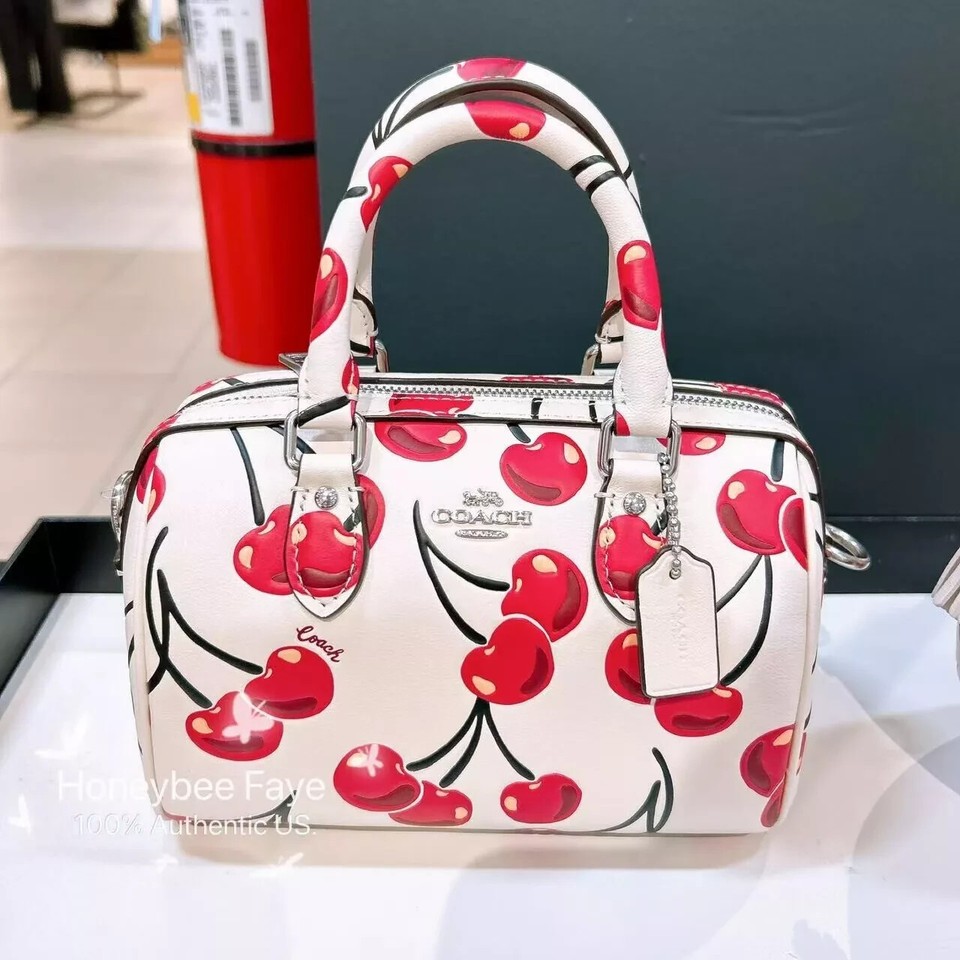 NWT Coach Mini Rowan Crossbody Bag In Signature With Cherry Print 🍒 ...