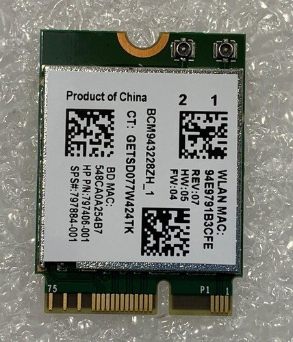 HP 280 G2 797884-001 Broadcom BCM943228Z NGFF 2230 Wifi Wi-Fi WLAN Wireless Card | eBay UK