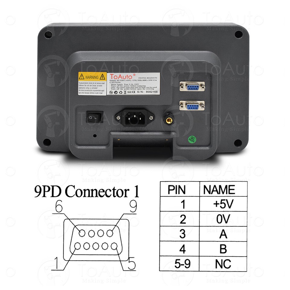 TOAUTO LCD Digital Readout 2 Axis DRO Display+2PC Linear Scale ...