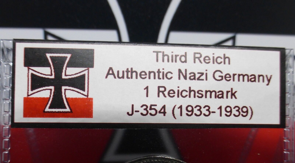 Beautiful 1 Reichsmark Nazi Coin: Genuine Nickel Third Reich WW2 ...