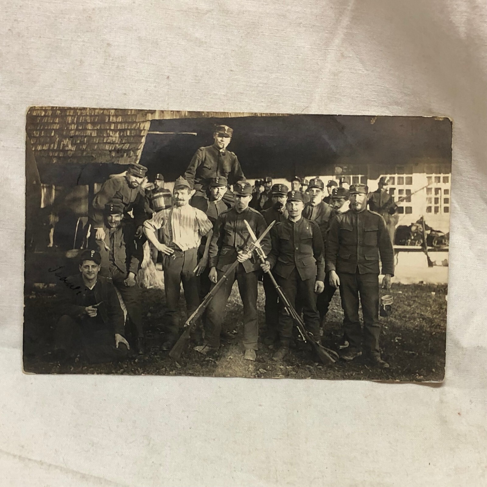Vintage Real Photo Military Soldiers Postcard | eBay