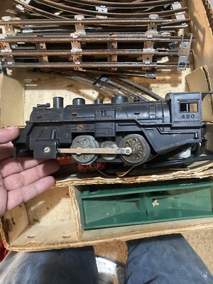 VINTAGE MARX STEAM TYPE ELECTRIC TRAIN SET MODEL 4040 ENGINE CARS TRACK ...