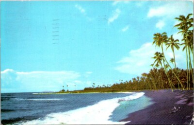 Postcard Black Sands Of Kalapana Beach Hawaii 1956 Chrome | eBay