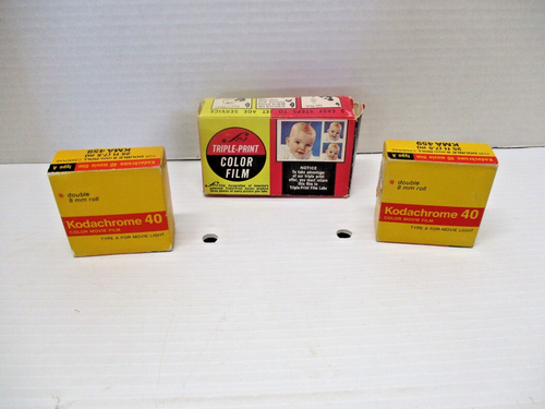 2 Boxes KODACHROME 40 Color Movie Film 8mm & 1 Box FCA Triple-Print ...