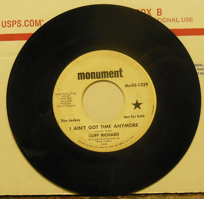 PROMO COPY! Cliff Richard: Aint Got Time Anymore / Monday Comes Too, 45 ...