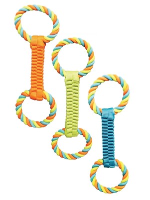 16" Figure 8 Dog Fetch n' Tug Toy Double Loop Ballistic Weave Braided ...