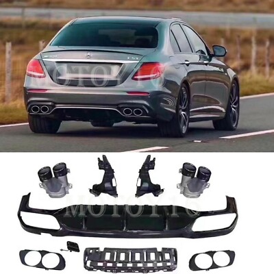 E53 Style Rear Diffuser &Exhaust Tips for Mercedes E W213 AMG Bumper ...