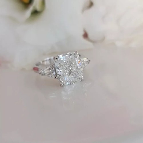 Certified Natural 3ct VS1 Radiant White Diamond 14K White Gold Ring For ...