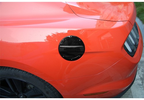 Black ABS Fuel Filler Tank Cover Door Gas Cap Trim Kit For Ford Mustang ...