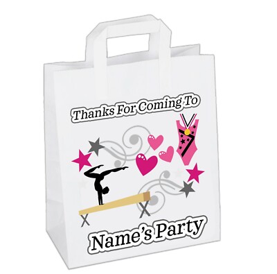 Personalised Gymnastics Party Bags Treat Gift Bags Birthday - ADD ANY ...