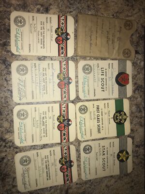 VTG 1940’s BOY SCOUT RANK Certificate CARD Life Star First class ...
