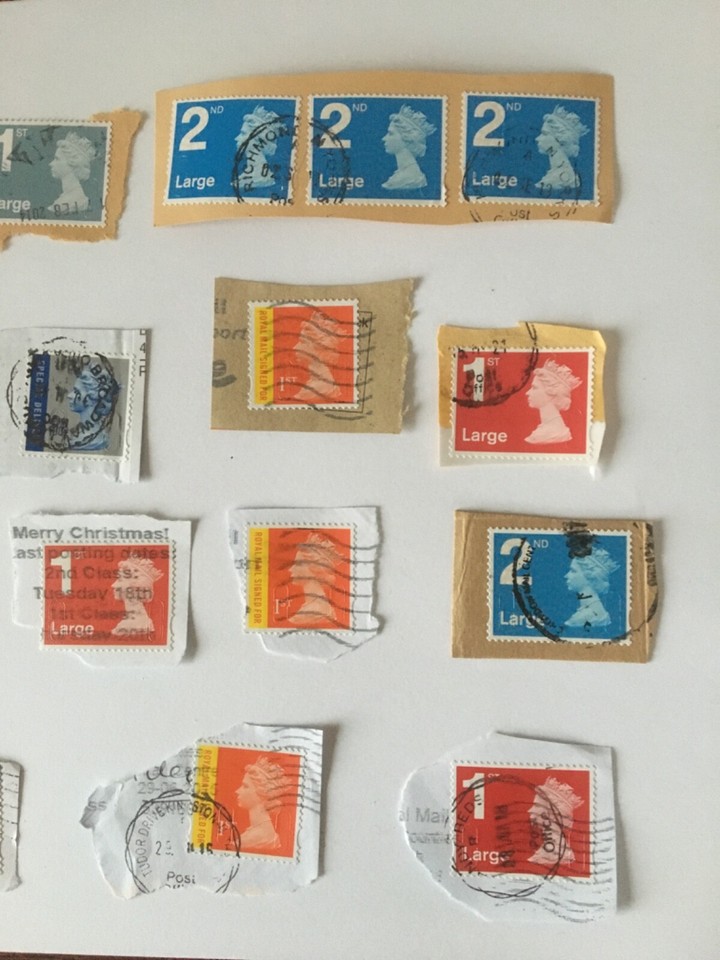 selection of high value security issues gb stamps used most on paper ...