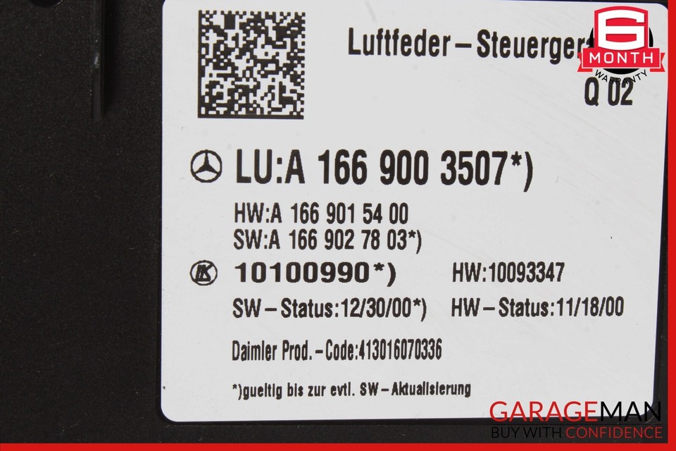 12-19 Mercedes X166 GL450 Airmatic Air Suspension Control Module ...