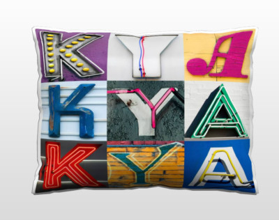 Personalized Pillow featuring the name KYA in photos of actual sign ...