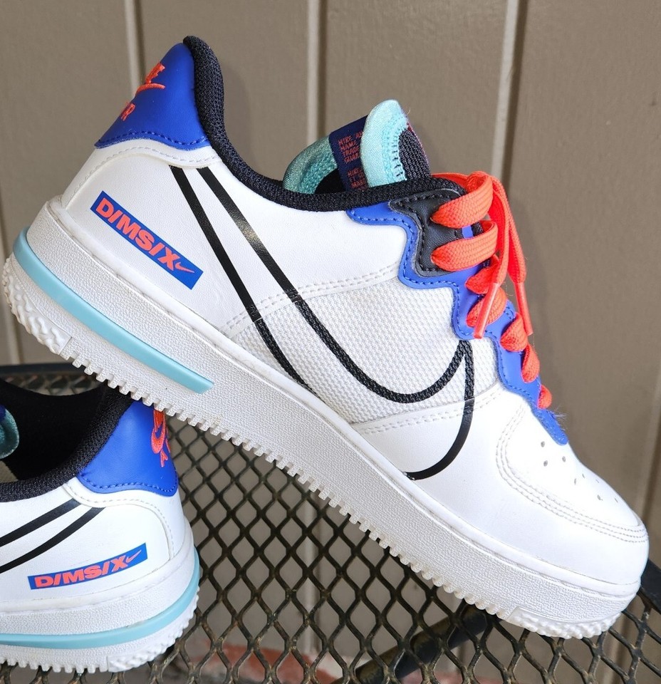 Nike Air Force 1 React DIMSIX Astronomy Blue Sneakers Shoe CD6960-101 ...