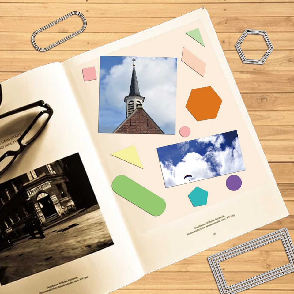 1set Geometric Carbon Steel Cutting Dies Stencils for Scrapbooking ...