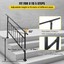 VEVOR Iron Handrail Stair Railing Hand Rail Kit 0-5 Steps Outdoor Black ...