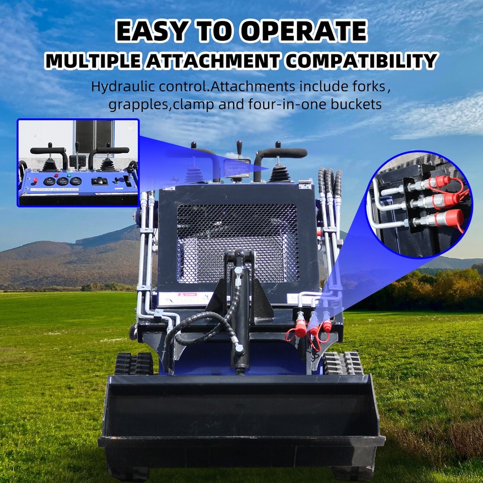 Mini Skid Steer Stand-on Loader Crawler Compact Track Loader 22HP ...