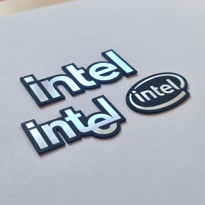 Intel - Sticker Case Badge Decal - Complete Intel Logo History - Three ...