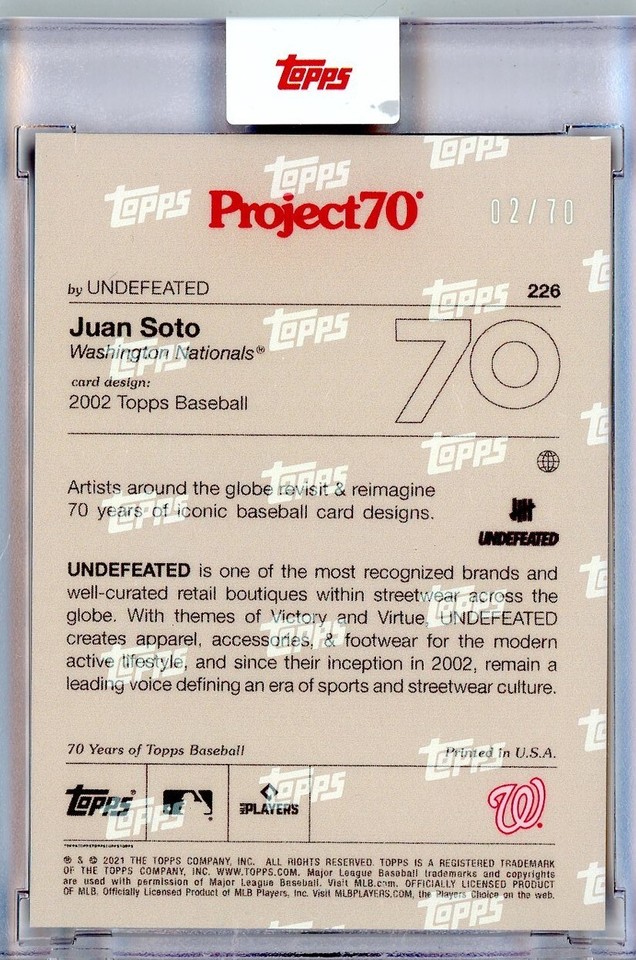 2021 TOPPS PROJECT 70 JUAN SOTO BY UNDEFEATED - RAINBOW FOIL 02/70 #226 ...