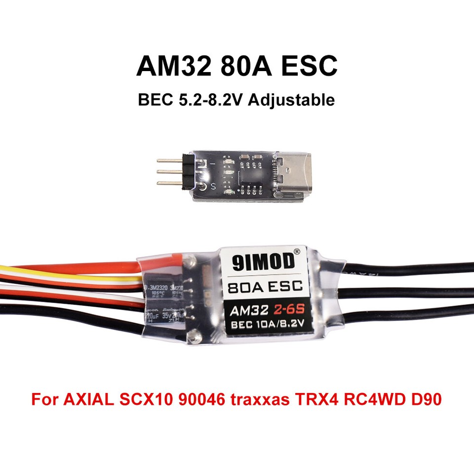 9IMOD AM32 80A Brushless ESC Outrunner Motor for 1/10 AXIAL SCX10 TRX4 ...