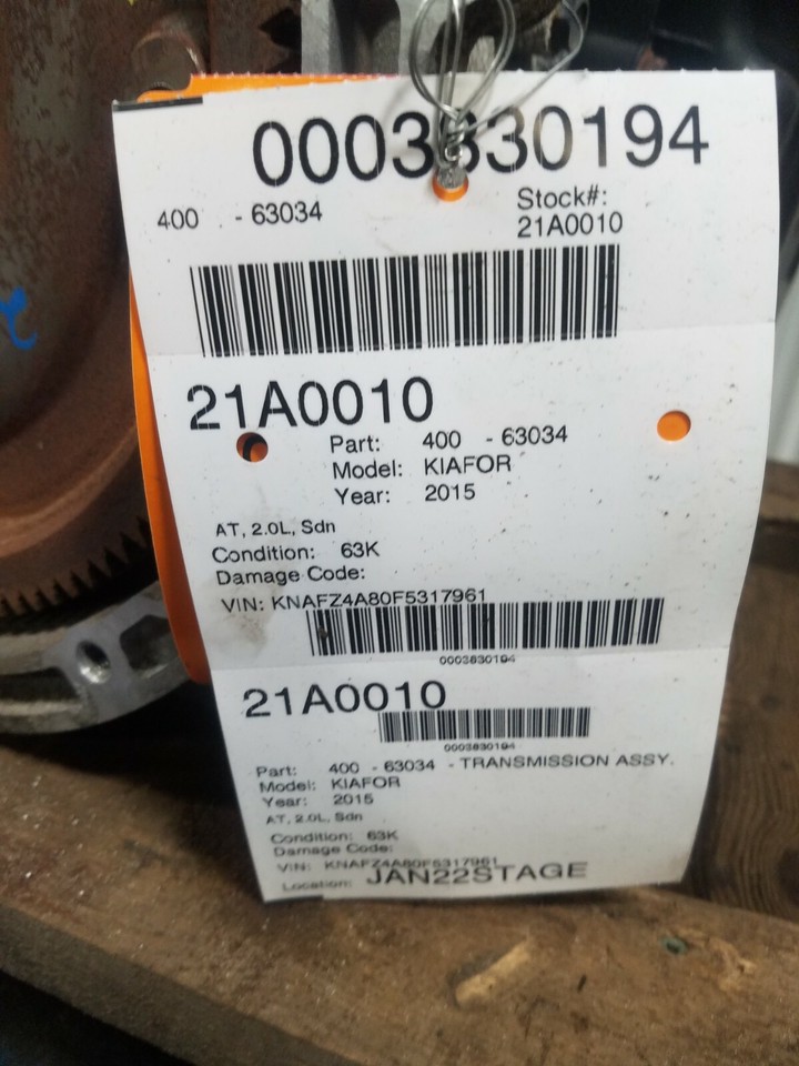 2015 Kia Forte 2.0 Automatic Transmission 63,187 Miles | Genuine OEM ...