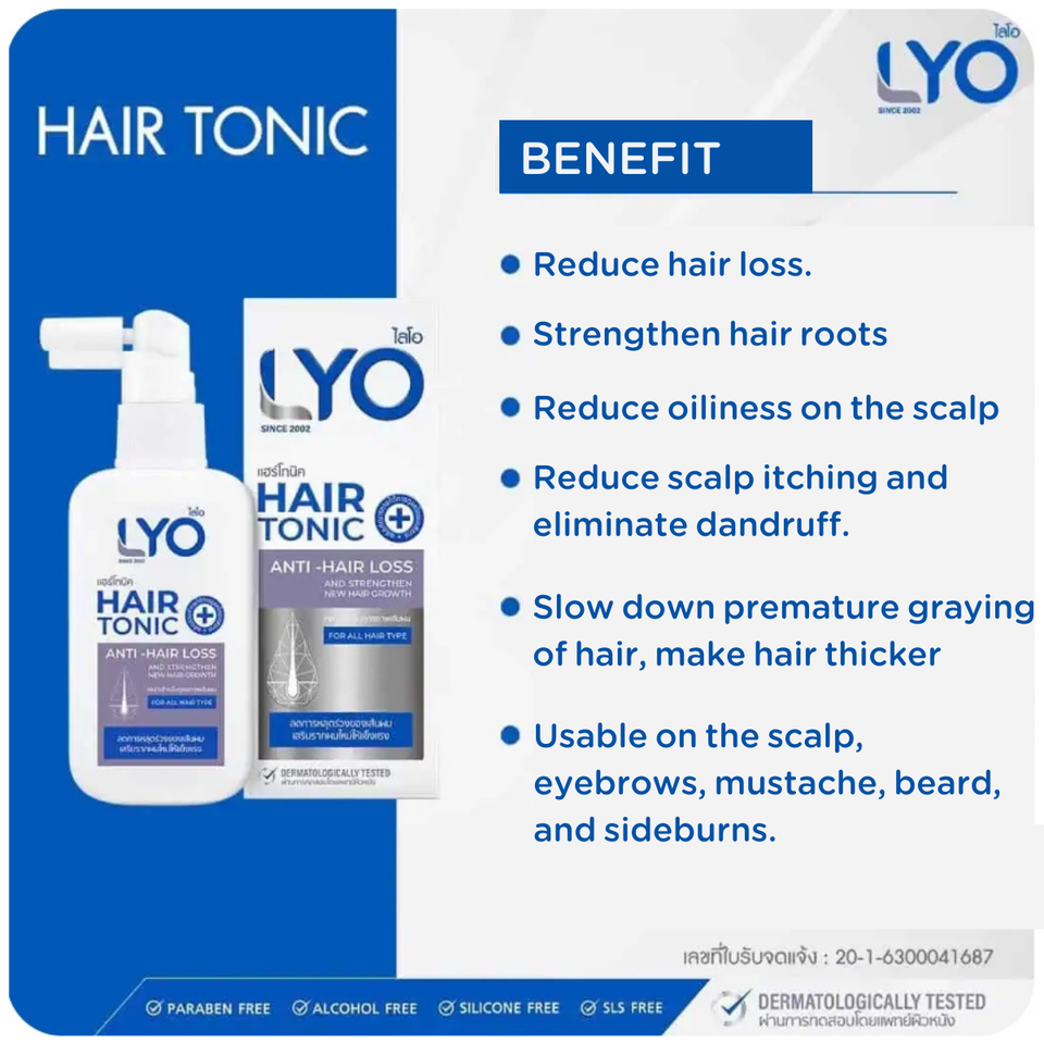 LYO Tonic Hair Growth Serum Natural Herbal Root Treatment Anti Hair ...