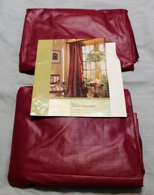 Royal Splendor Milliken JCPenney Burgundy Two Panel Curtains 48 x 84 ...