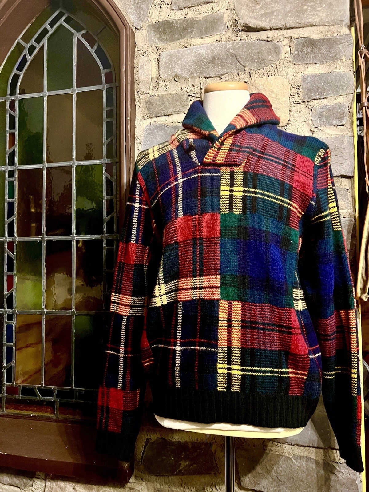Polo Ralph Lauren early 2000s Wool Shawl Men’s Sweate… - Gem