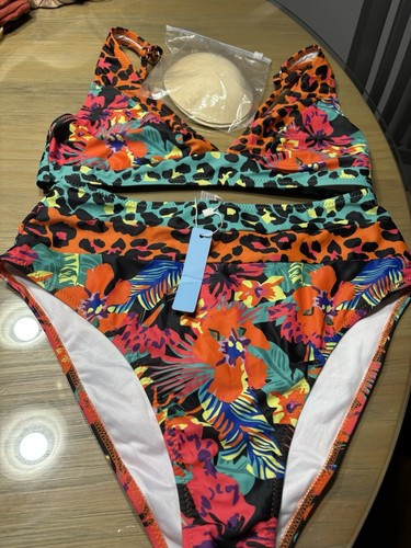 Cupshe Womens Large Two Piece Colorful Bathing Suit New With Tags | eBay