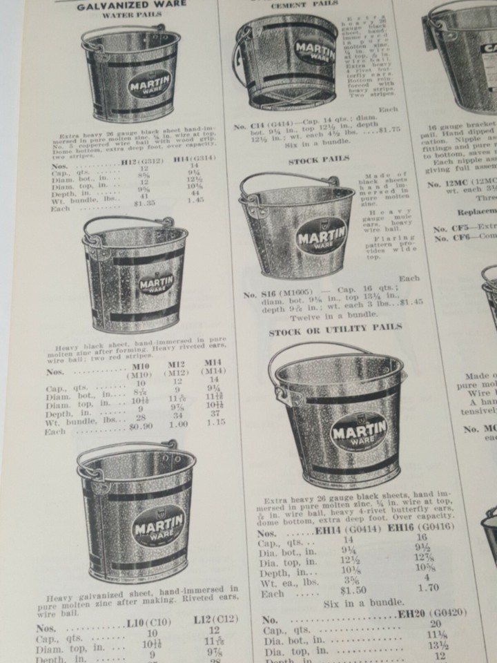 1951 print ad advertisement MARTIN galvanized ware cement water fire ...