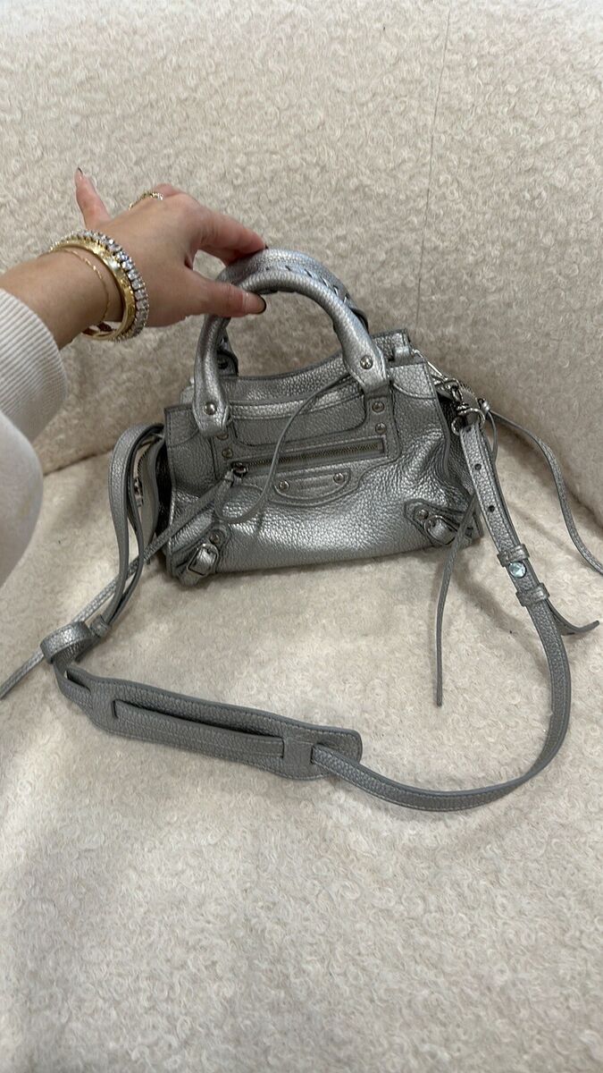 BALENCIAGA Neo Classic City Mini Silver Pebbled Leather 2WAY BALENCIAGA Neo Classic City Mini Silver Pebbled Leather 2WAY
