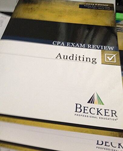 Becker CPA Exam Review Auditing 2013 Edition - Paperback - GOOD | eBay